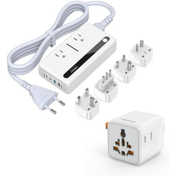 Universal Travel Adapter: Dual AC Outlet (Type C/G/A/I), 220V-110V ...
