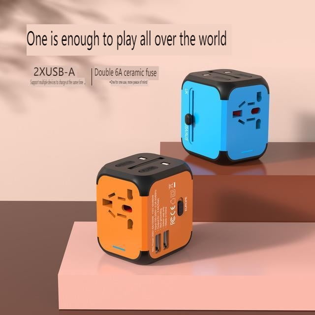Universal Travel Adapter with Dual USB Ports - All-in-One International ...
