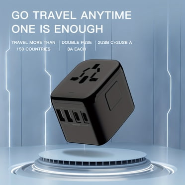 Ceptics World Travel Adapter Kit - 2 USB + 2 US Outlets, Surge ...
