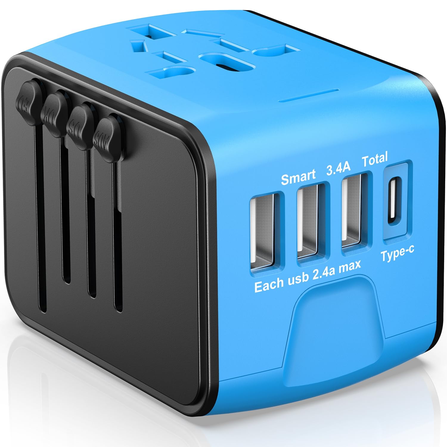 Universal Travel Adapter, International Travel Plugs Worldwide with 3 ...
