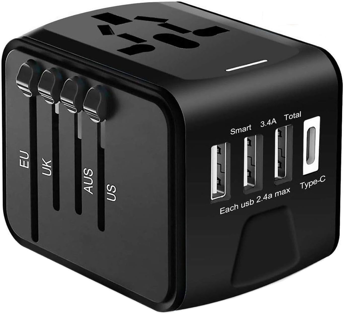Universal Travel Adapter, International Power Plug Adapter with Type C ...