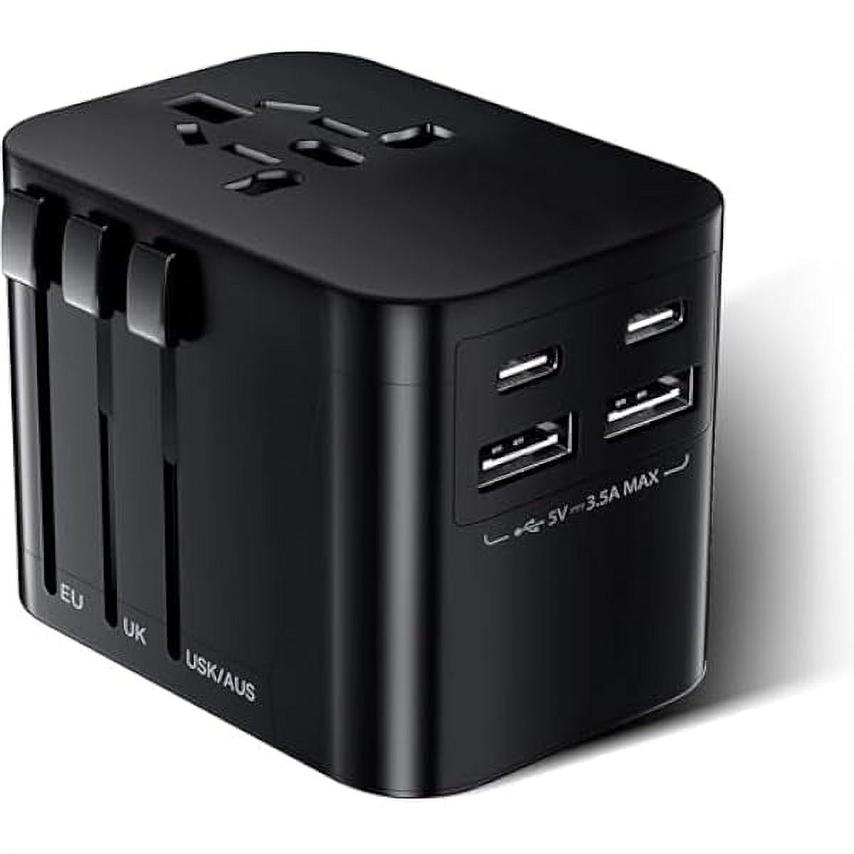 Universal Travel Adapter, International Travel Plug Adapter with 2 USB-C ＆ 2 USB-A Ports, All in ...