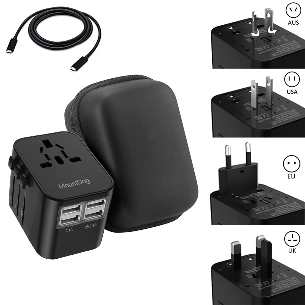 Universal Travel Adapter, Mrmosy European Travel Plug Adapter with 4 ...