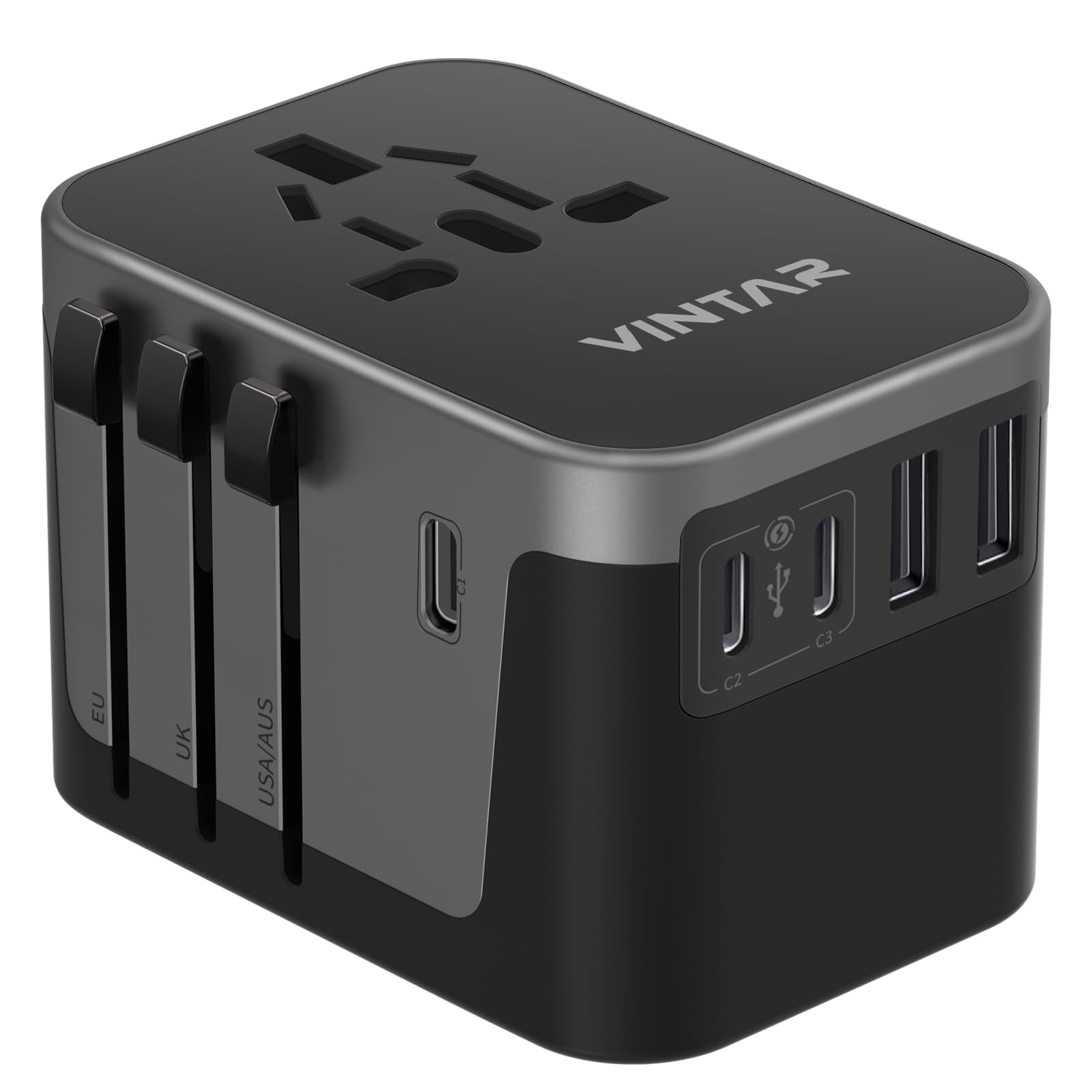 Vintar Universal Travel Adapter, 6-in-1 Worldwide Outlet, Type C/G/A/I ...
