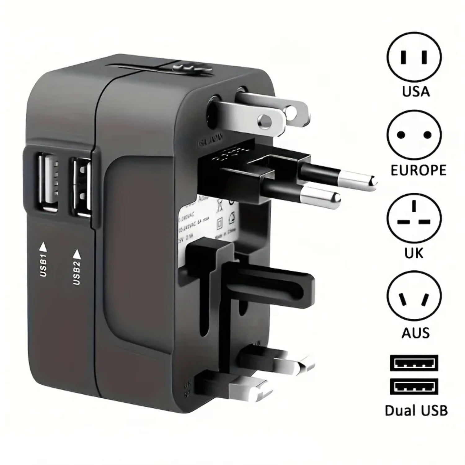 Universal Travel Adapter for US EU UK AUS Charger Adapter Outlet ...