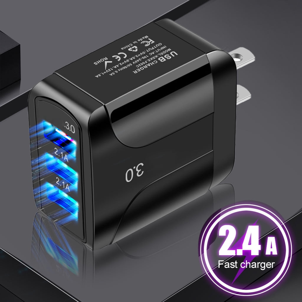 Universal Travel Charger, 3 USB Ports, Fast Charging, Compact Design ...