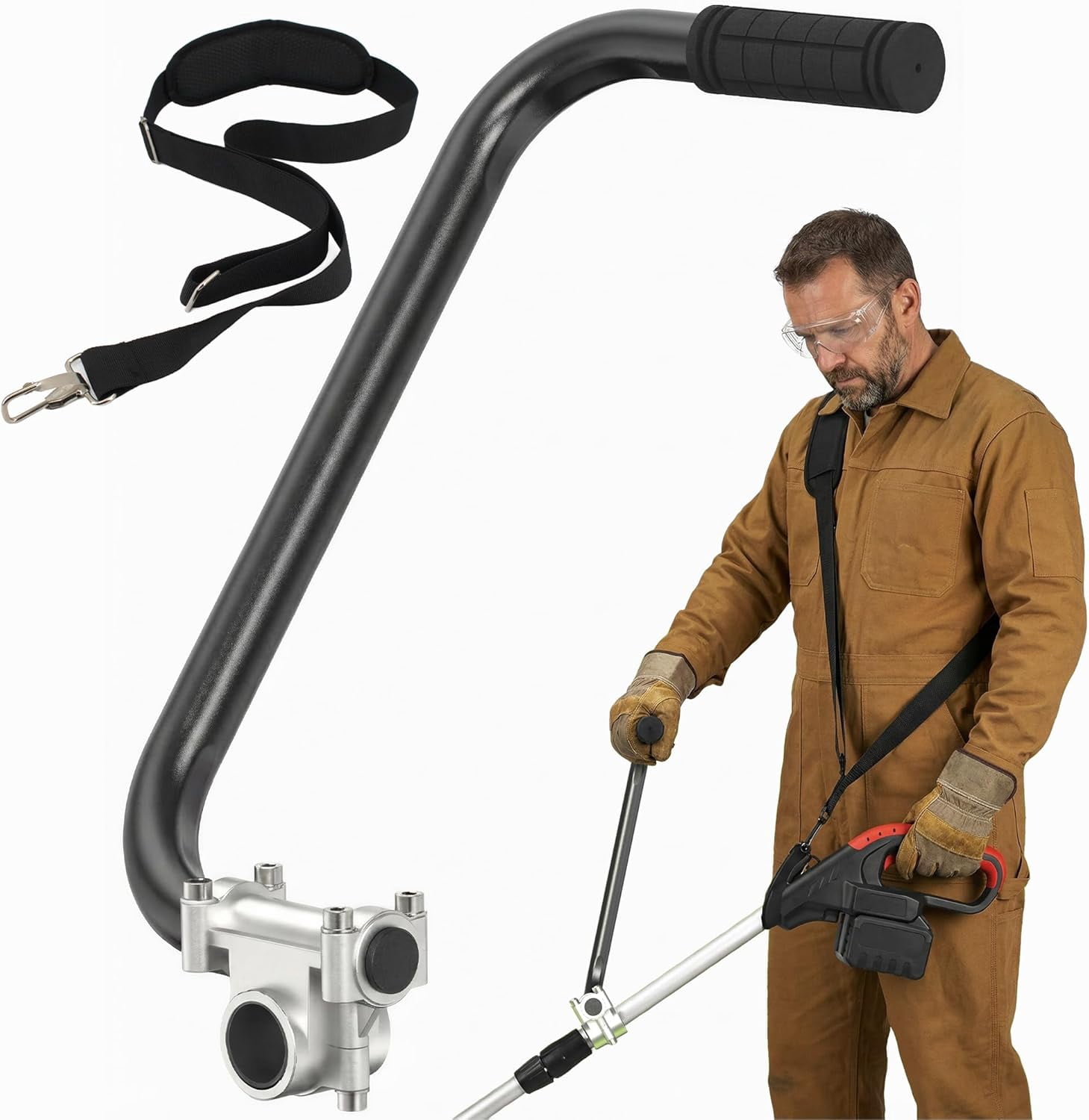 Universal Trimmer Handle Extension with Adjustable Shoulder Strap, Back ...