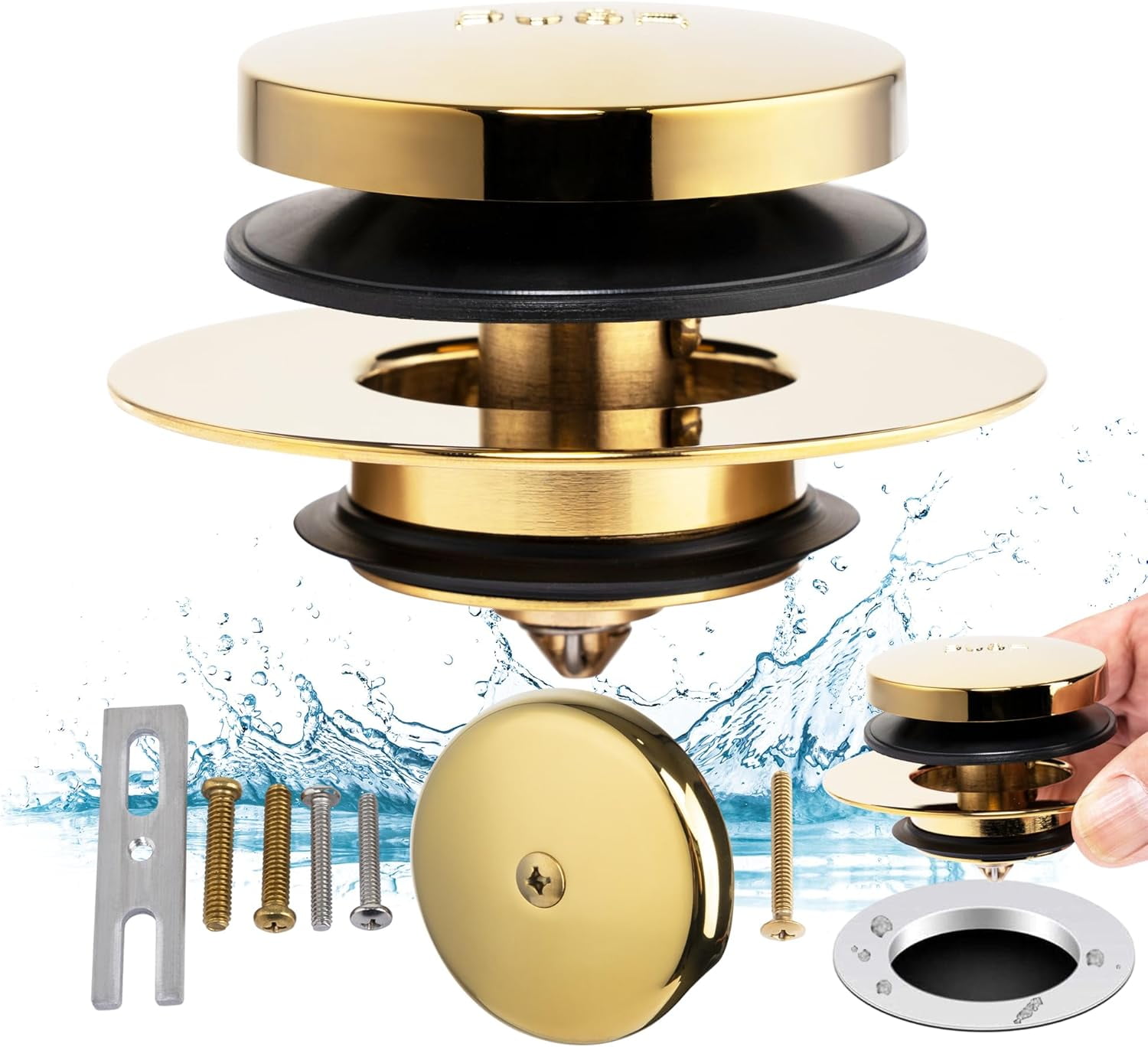 Universal Tub Drain Tip Toe Trim Kit for Bathtub, EZ Installation Drain ...