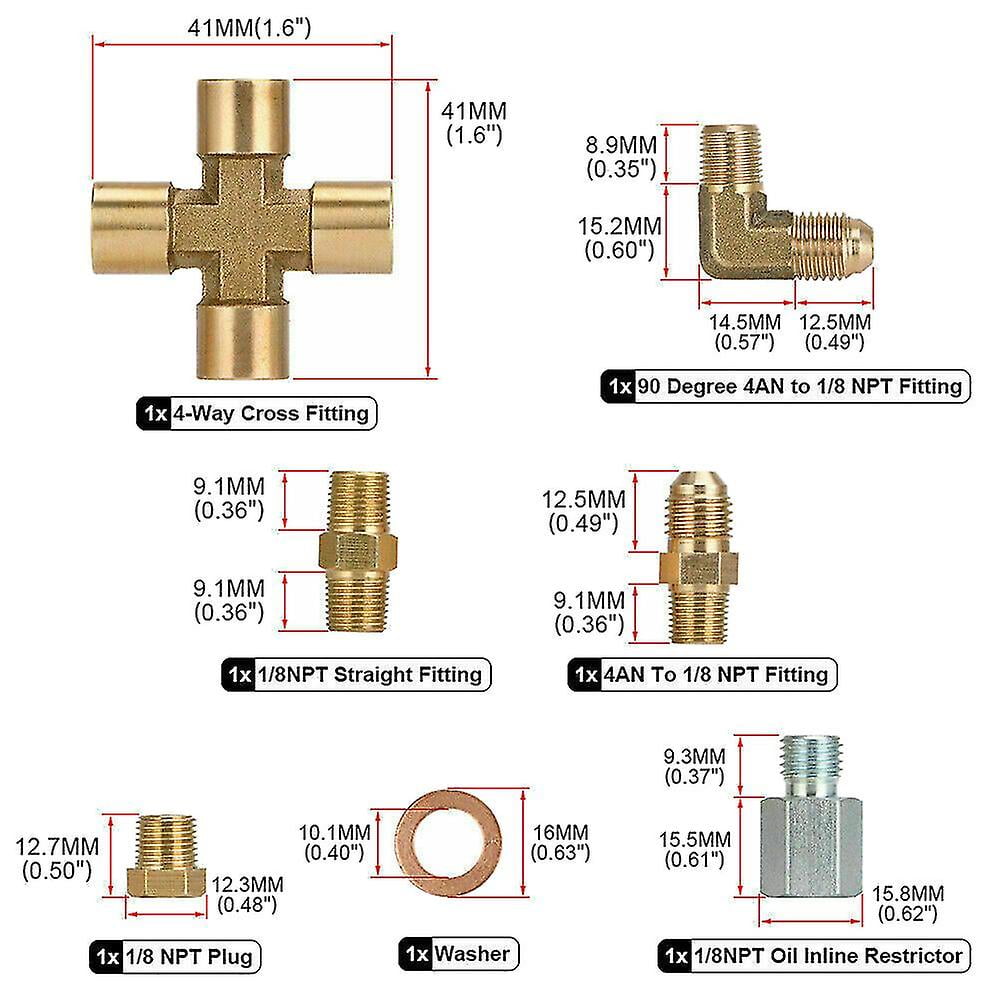 Universal Turbo Oil Feed Line Oil Return Line Oil Drain Line Kit 1/8 ...