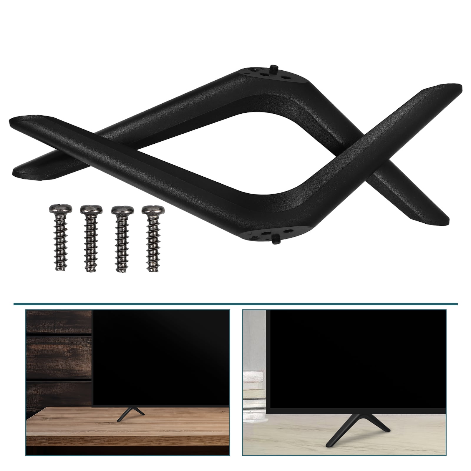 Universal TV Stand Legs Replacement, Double Hole Plastic Feet for TV ...