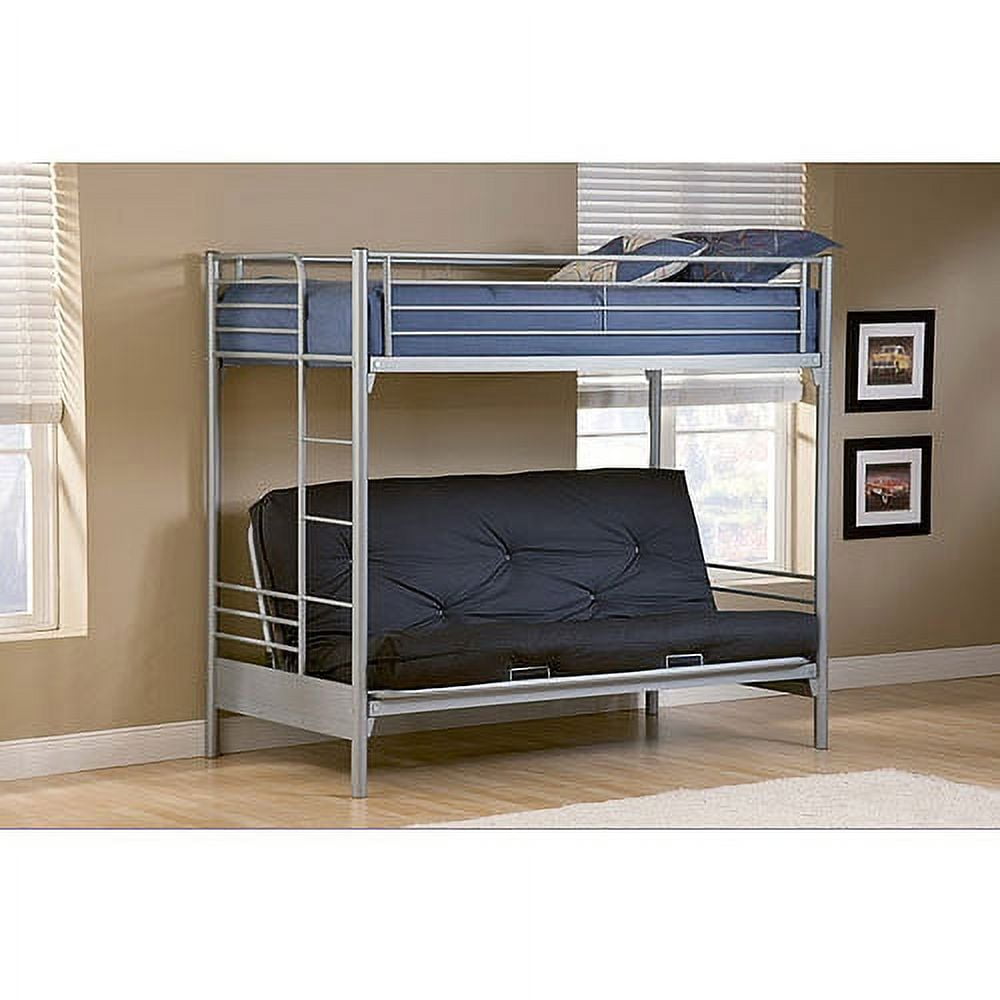 Universal Twin Over Futon Metal Bunk Bed, Silver - Walmart.com