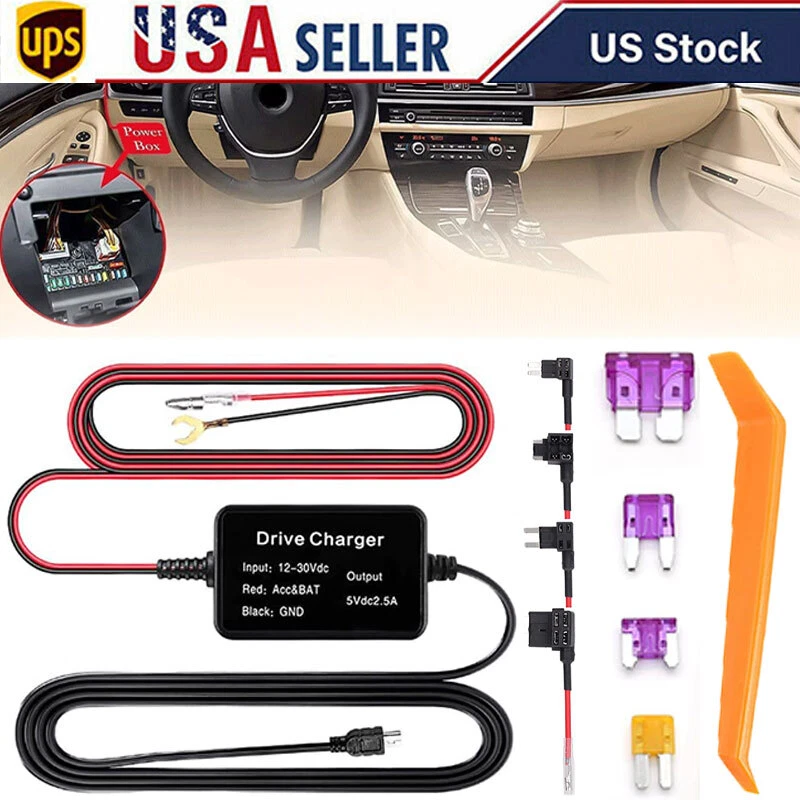 Universal Type_C Dash Cam Hardwire Kit Hard Wire Cable Fuse 12V Car Dvr ...