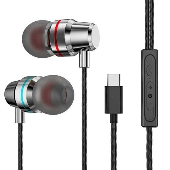 Universal Type C Wired Earphones In-Ear Headphones With Built-In ...