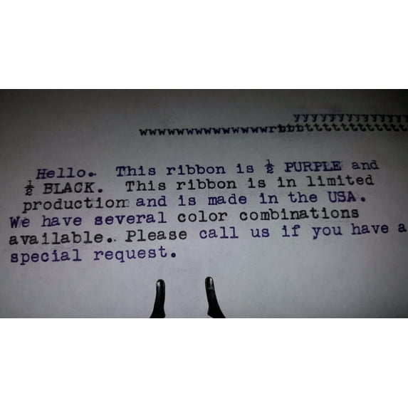 Universal Typewriter Ink Ribbon - Black and Purple Ink Ribbon - Made in ...
