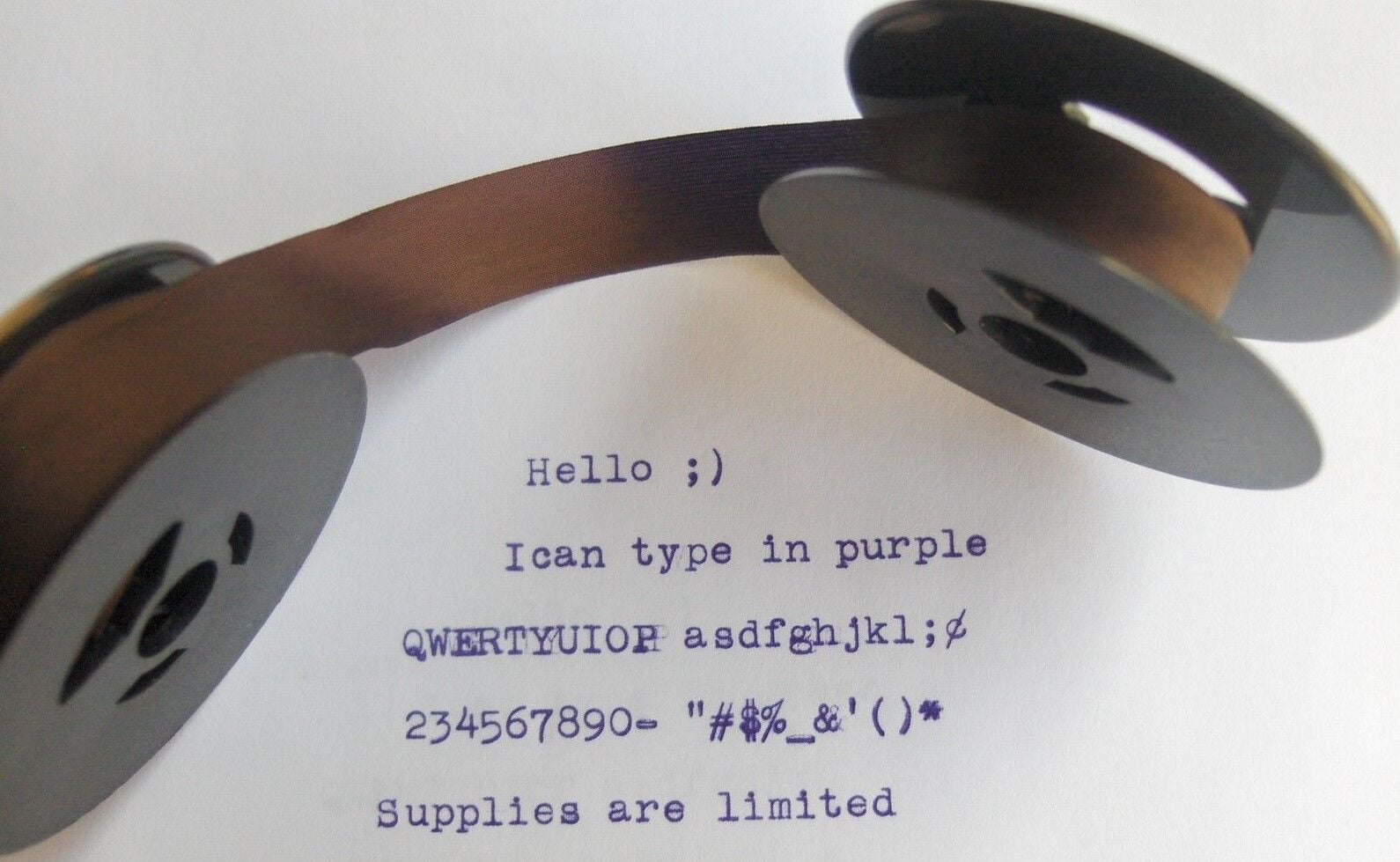 Universal Typewriter Ribbon Twin Spool Purple Ink 1/2" Cloth Ribbon ...