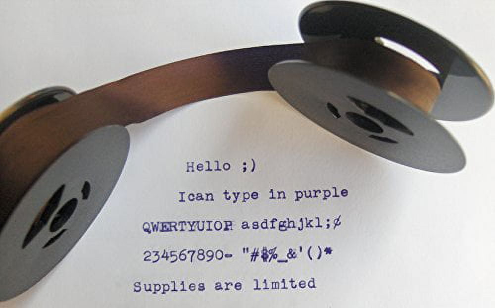 Universal Typewriter Ribbon Twin Spool Purple Ink 1/2" Cloth Ribbon ...