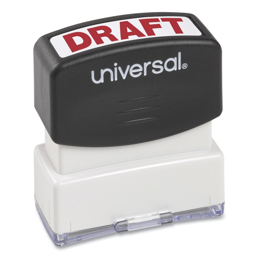 Universal UNV10049 Pre-Inked Draft Message Stamp - Red Ink - Walmart.com