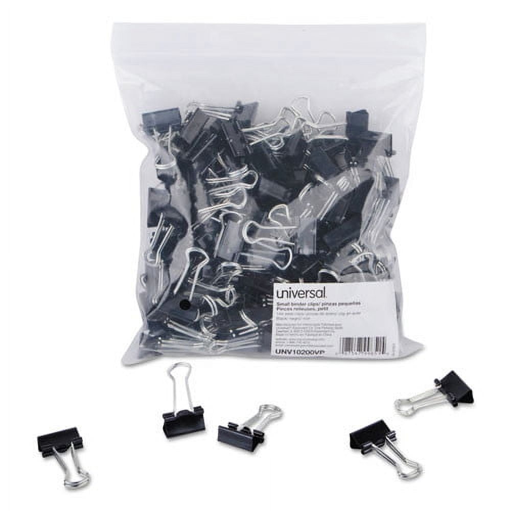 Universal UNV10200VP Binder Clips in Zip-Seal Bag - Small, Black/Silver ...