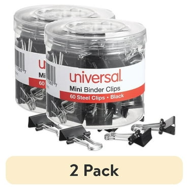 Universal UNV10200VP Binder Clips in Zip-Seal Bag - Small, Black/Silver ...