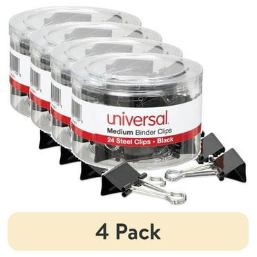 U Brands Binder Clips, Medium 1-1/4" Capacity, Black and Silver Steel ...