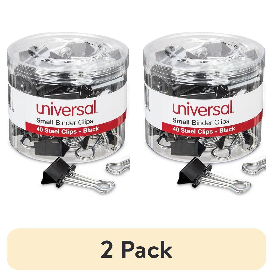 (2 pack) Universal Binder Clips with Storage Tub, Black/Silver, 40 ...