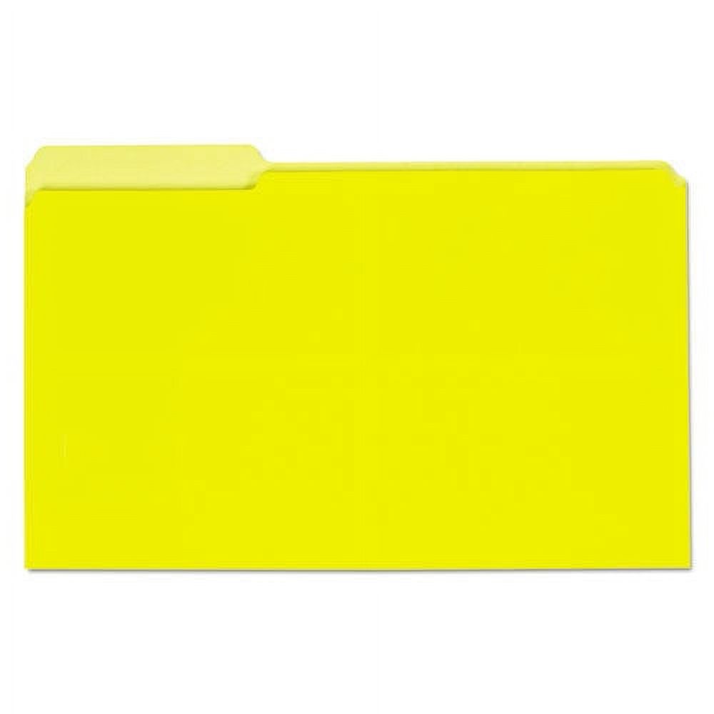 Universal UNV15304 1/3-Cut Tabs Interior File Folders - Legal Size, Yellow (100/Box) - Walmart.com