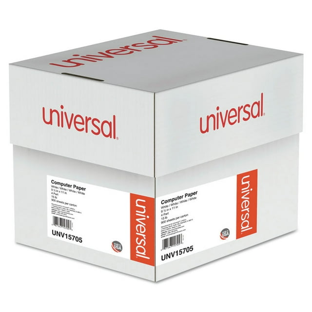 Universal UNV15705 92 Bright 9.5 in. x 11 in. 4 Part Computer Paper ...