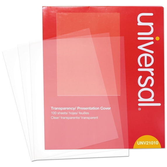 Universal UNV21010 Laser/Copier Transparent Sheets for Full Page ...