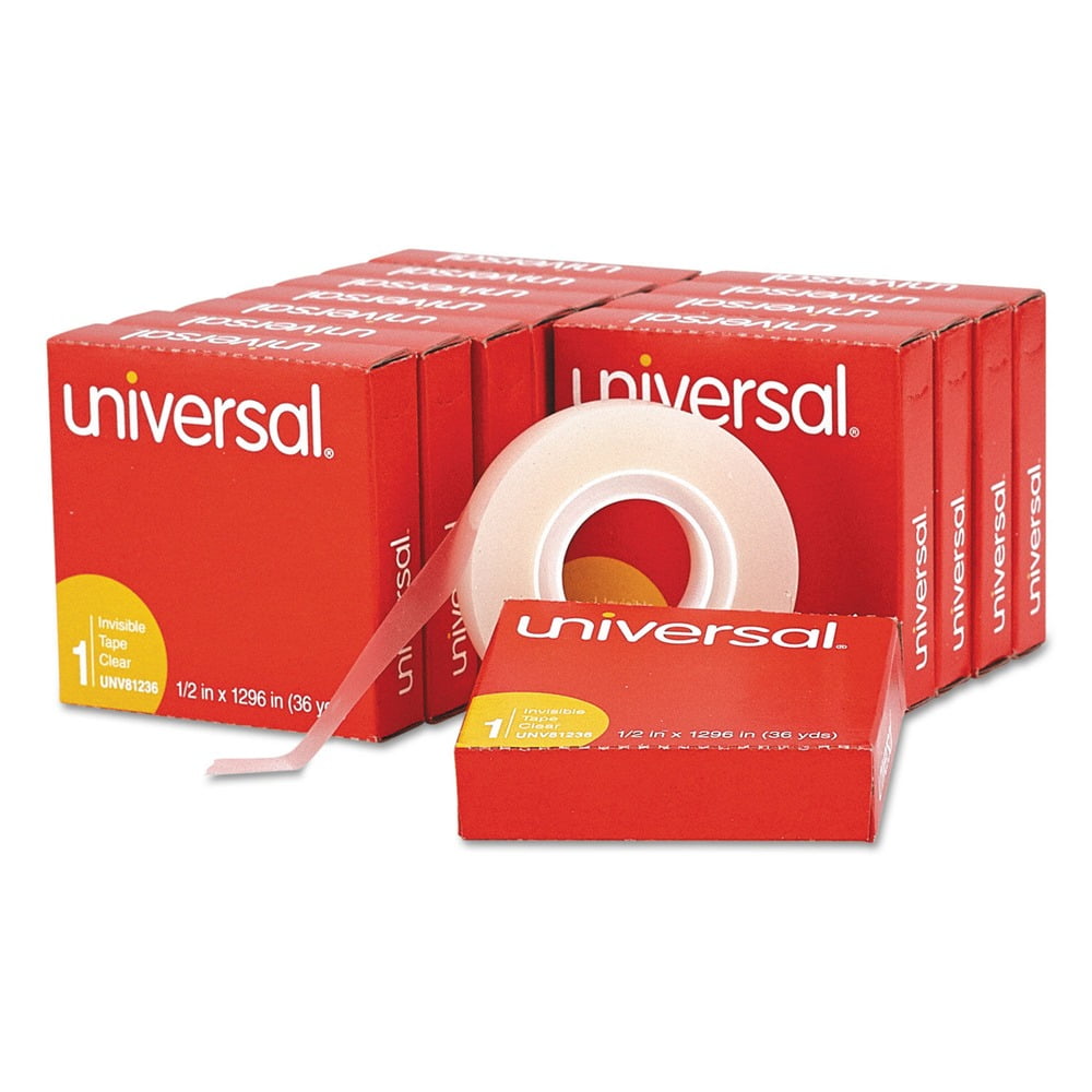 Universal UNV81236VP 0.5 in. x 36 yds. 1 in. Core Invisible Tape ...