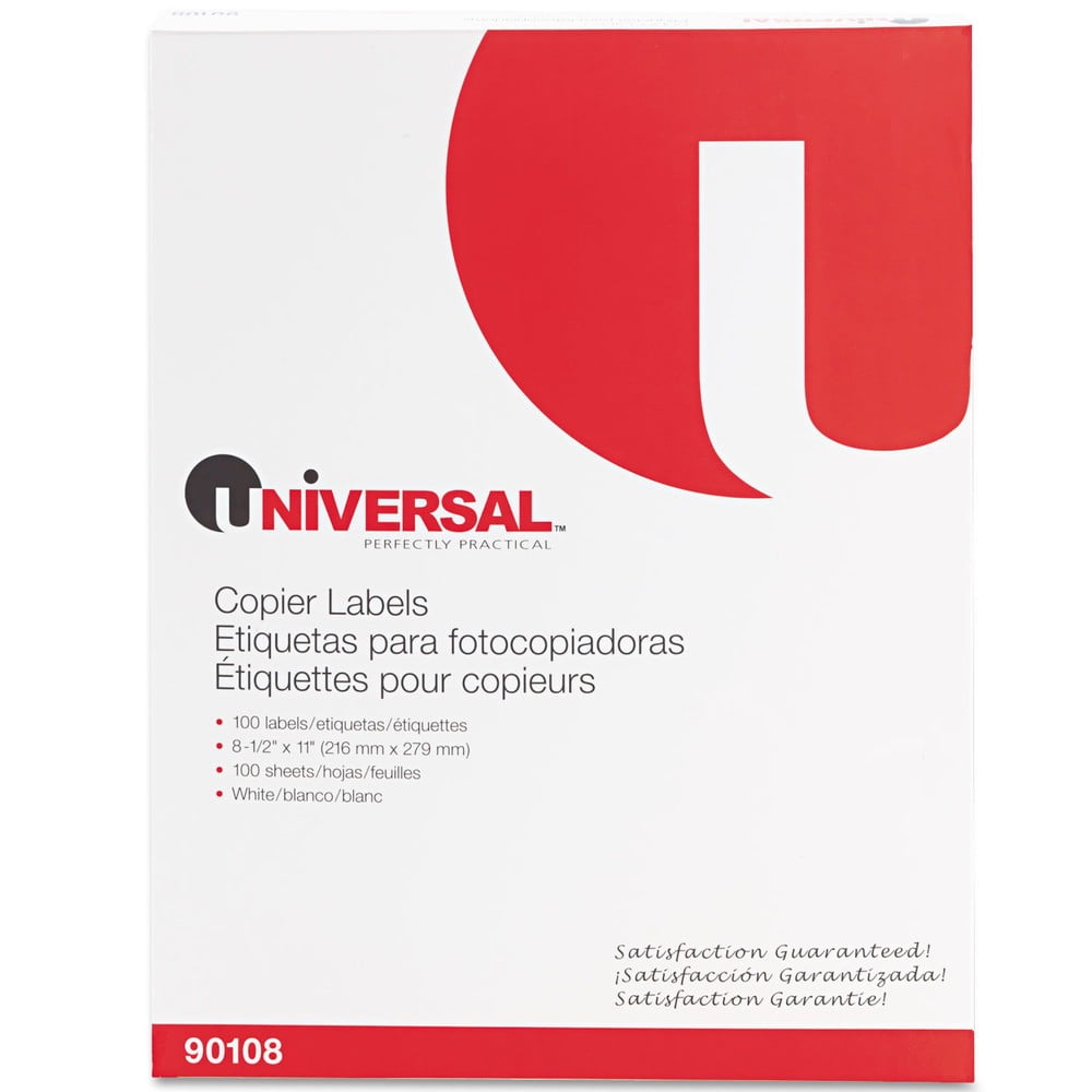 Universal UNV90108 8.5 in. x 11 in. Copier Mailing Labels - White (100 ...