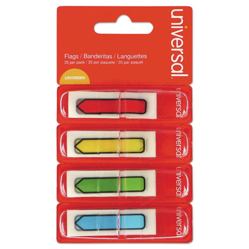 Universal UNV99004 Page Flags - Assorted Colors (35 Flags/Dispenser, 4 ...