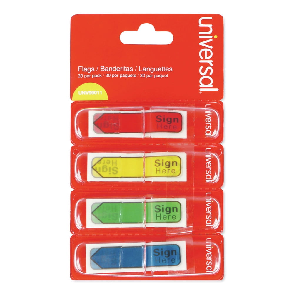 Universal UNV99011 Deluxe 0.5 in. x 1.75 in. Sign Here Message Arrow ...