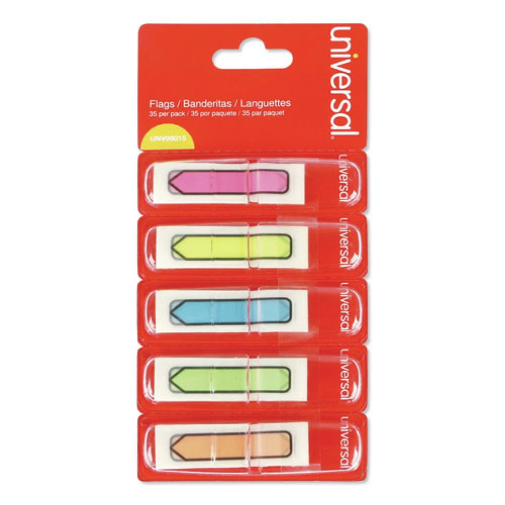 Universal Deluxe Pop-Up Page Flags 1/2" x 1 3/4" Assorted Colors 35 ...