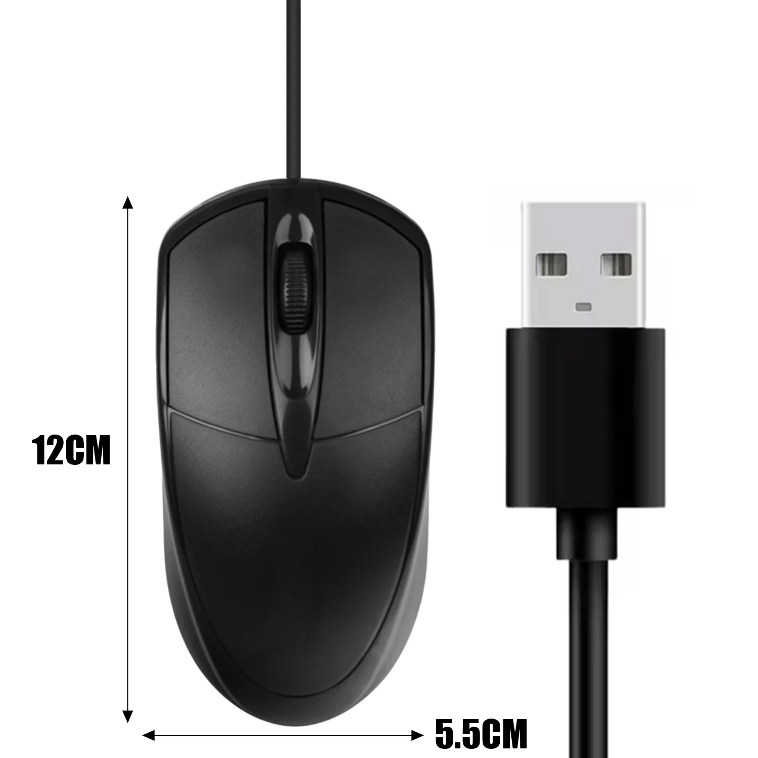 Universal USB Optical Wired Mouse Anti Slip Roller Gaming Computer ...