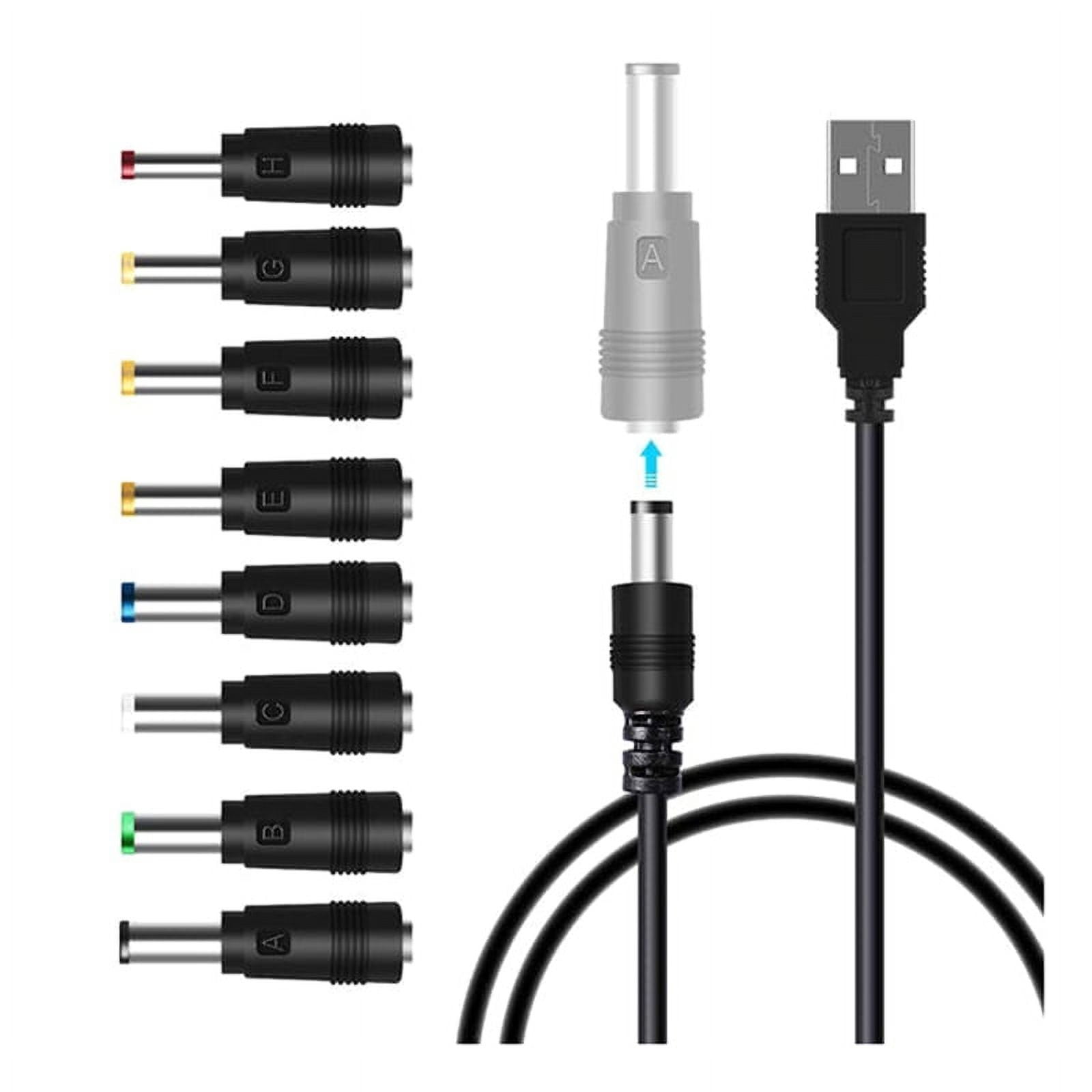 Universal USB to DC Power Cable Kit with 8 Adapters - Ideal for Routers ...