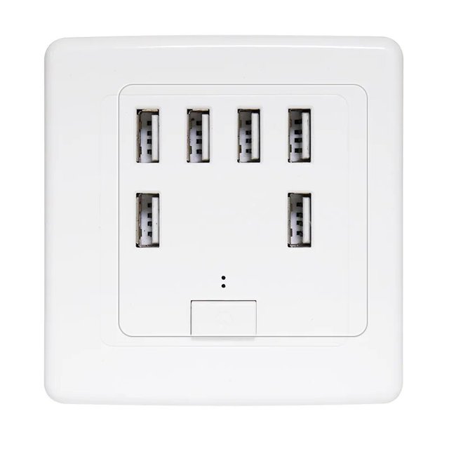 Universal USB wall socket, built-in 6 ports, 220V 4A charging panel ...