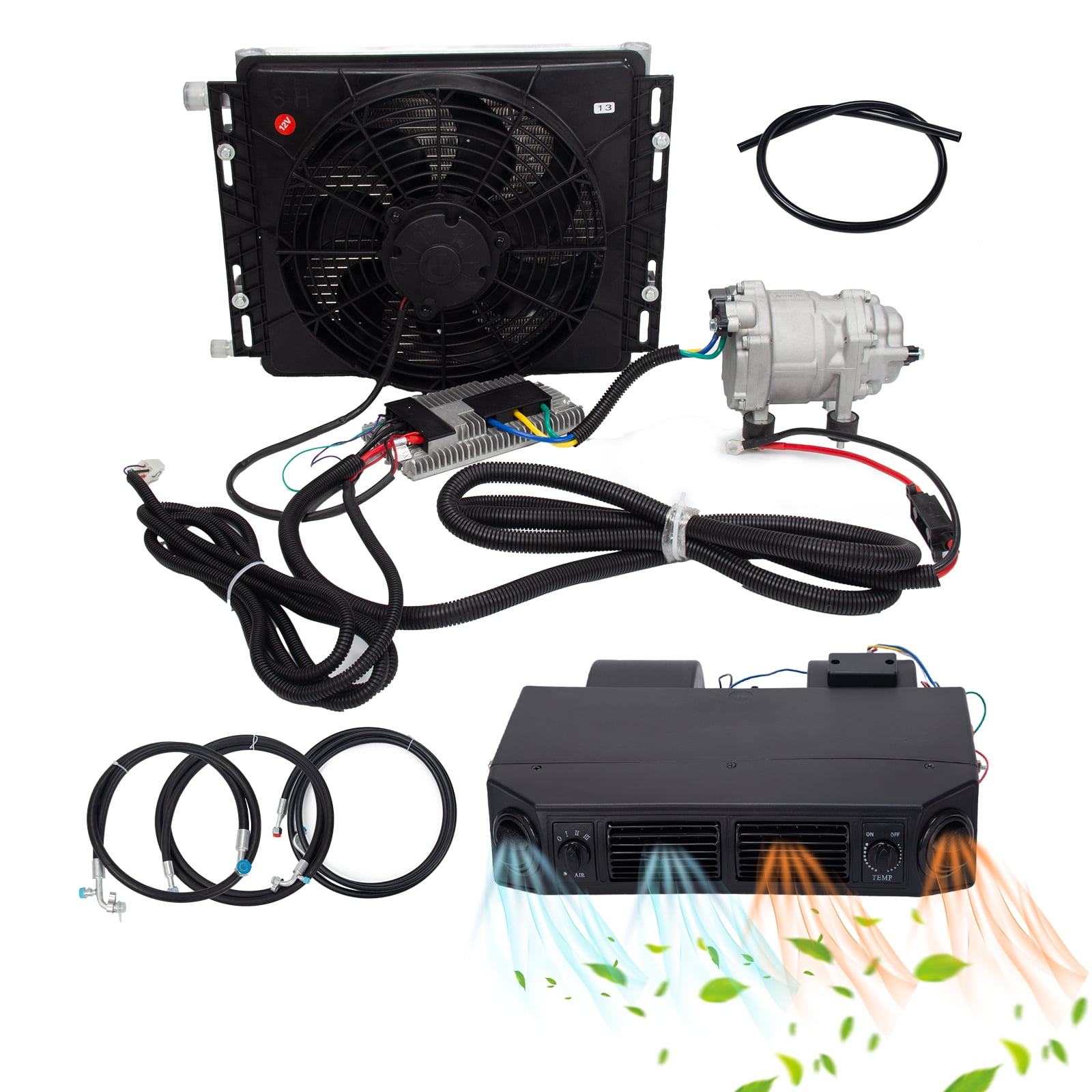 Universal Underdash Electric 12V Air Conditioning Cool & Heat A/C Kit ...