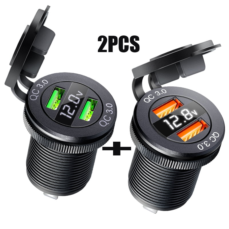 Universal Usb sockets outdoor caravan 12v with voltmeter 36w fast ...