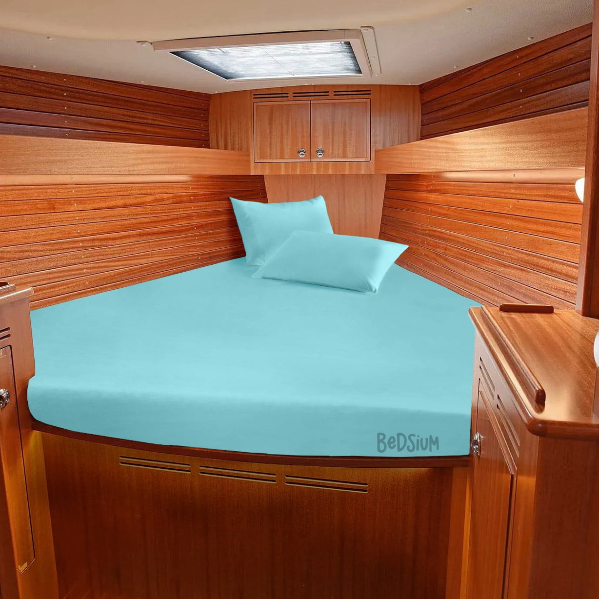 Universal V Berth 4 Piece Bed Sheet set for Boat 600 TC Egyptian Cotton ...