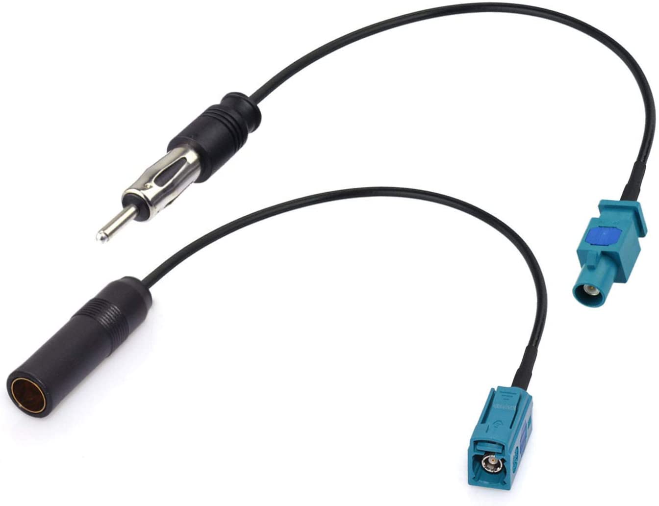 Universal Vehicle Car Stereo FM AM Radio Antenna Adapter Cable (2-Pack) Fakra Z Male Female to ...