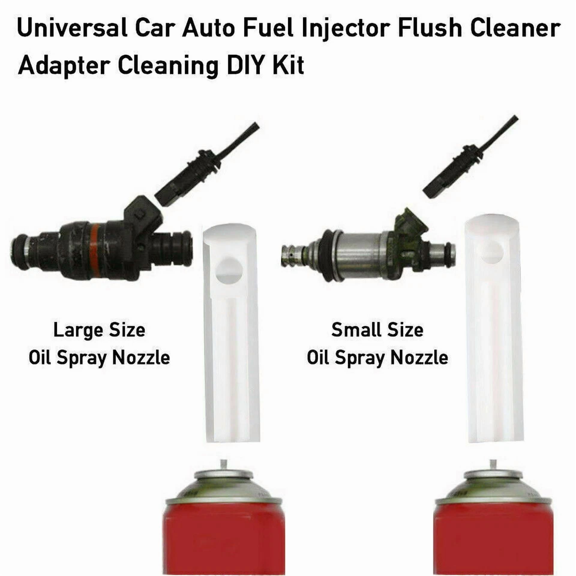 Universal Vehicle Fuel Injector Flush Cleaner Adapter DIY Kit Car ...