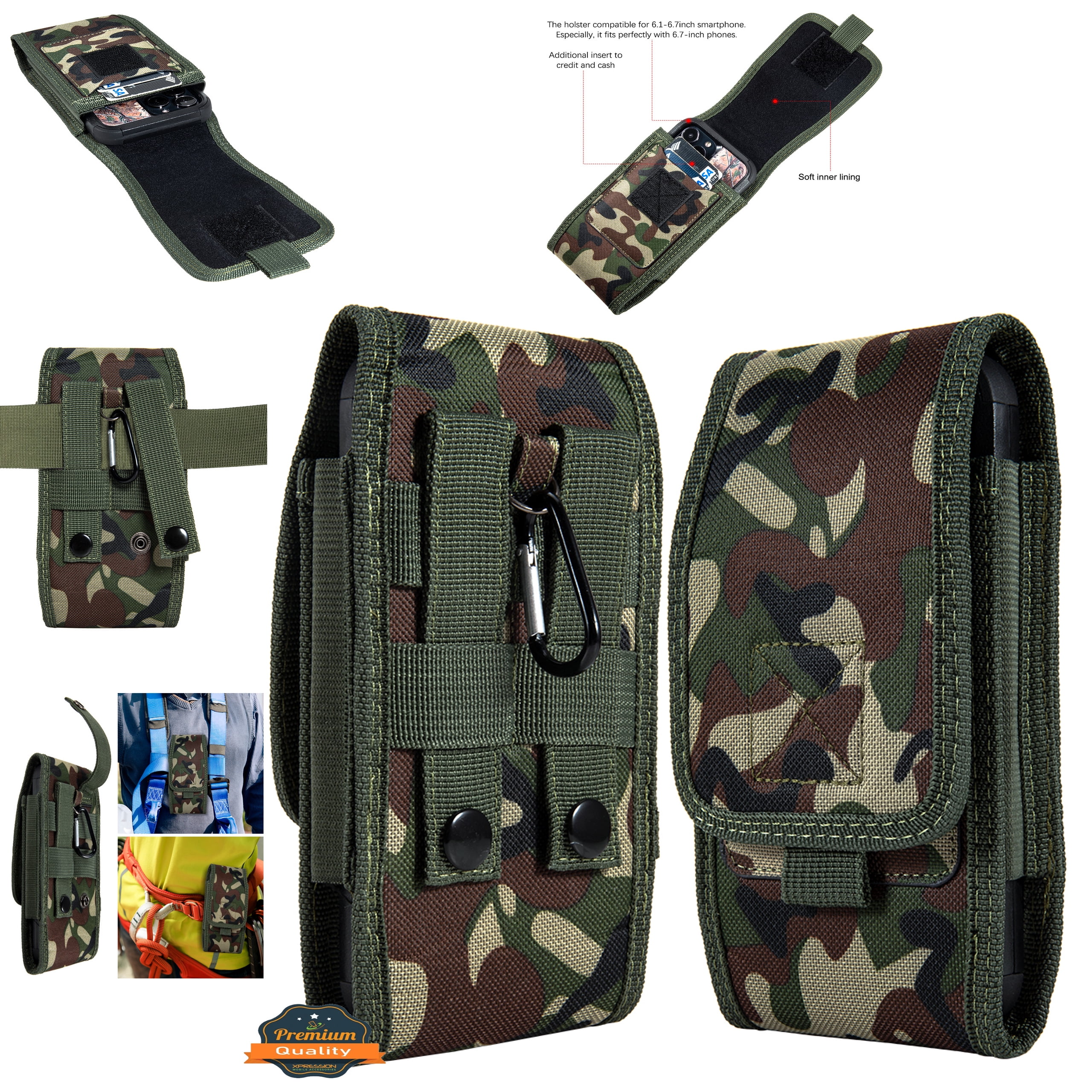 Universal Vertical Pouch Camouflage Cell Phone Holster with Belt Clip ...