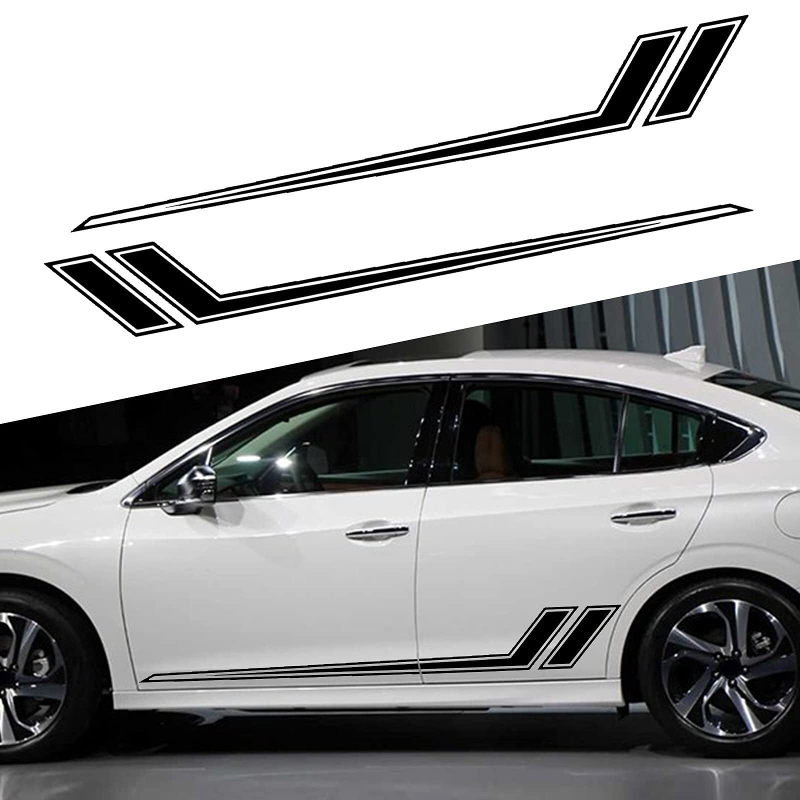 Universal Vinyl Side Body Car Decals Sports Car Sticker Racing Stripes ...