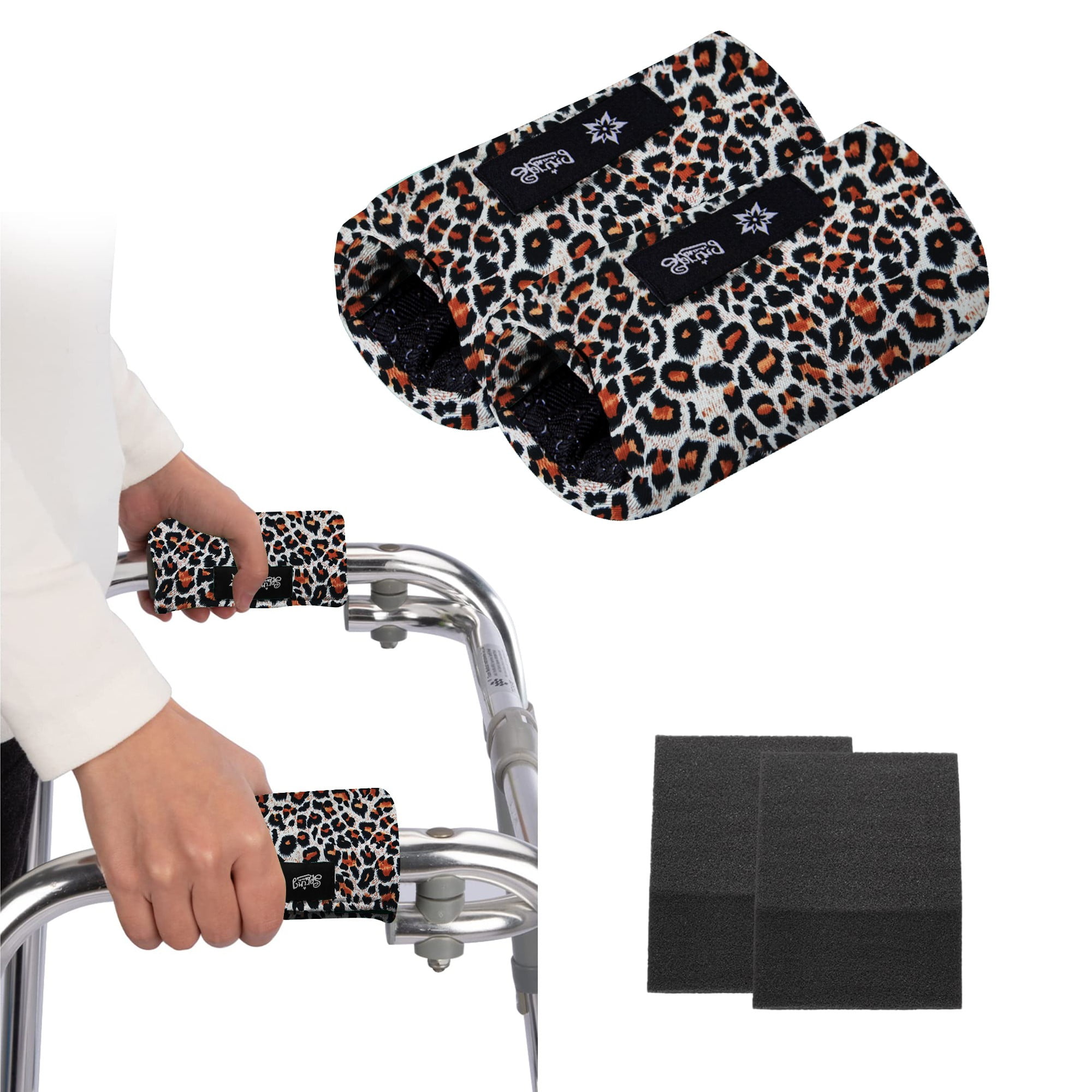 CAVENDY Walker Handle Grip Pads, 2-Piece Set, Non-Slip, Washable ...