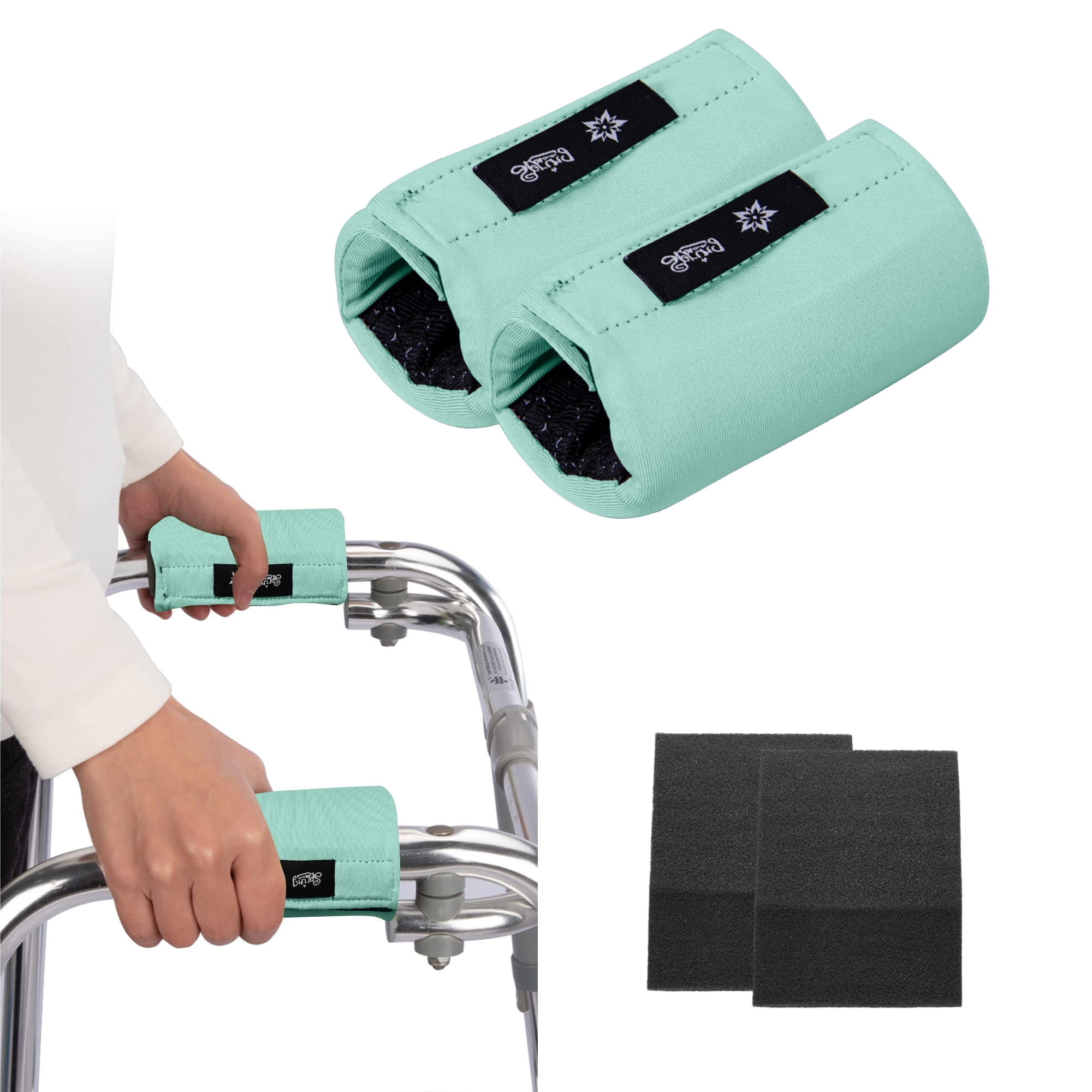 CAVENDY Walker Handle Grip Pads, 2-Piece Set, Non-Slip, Washable ...