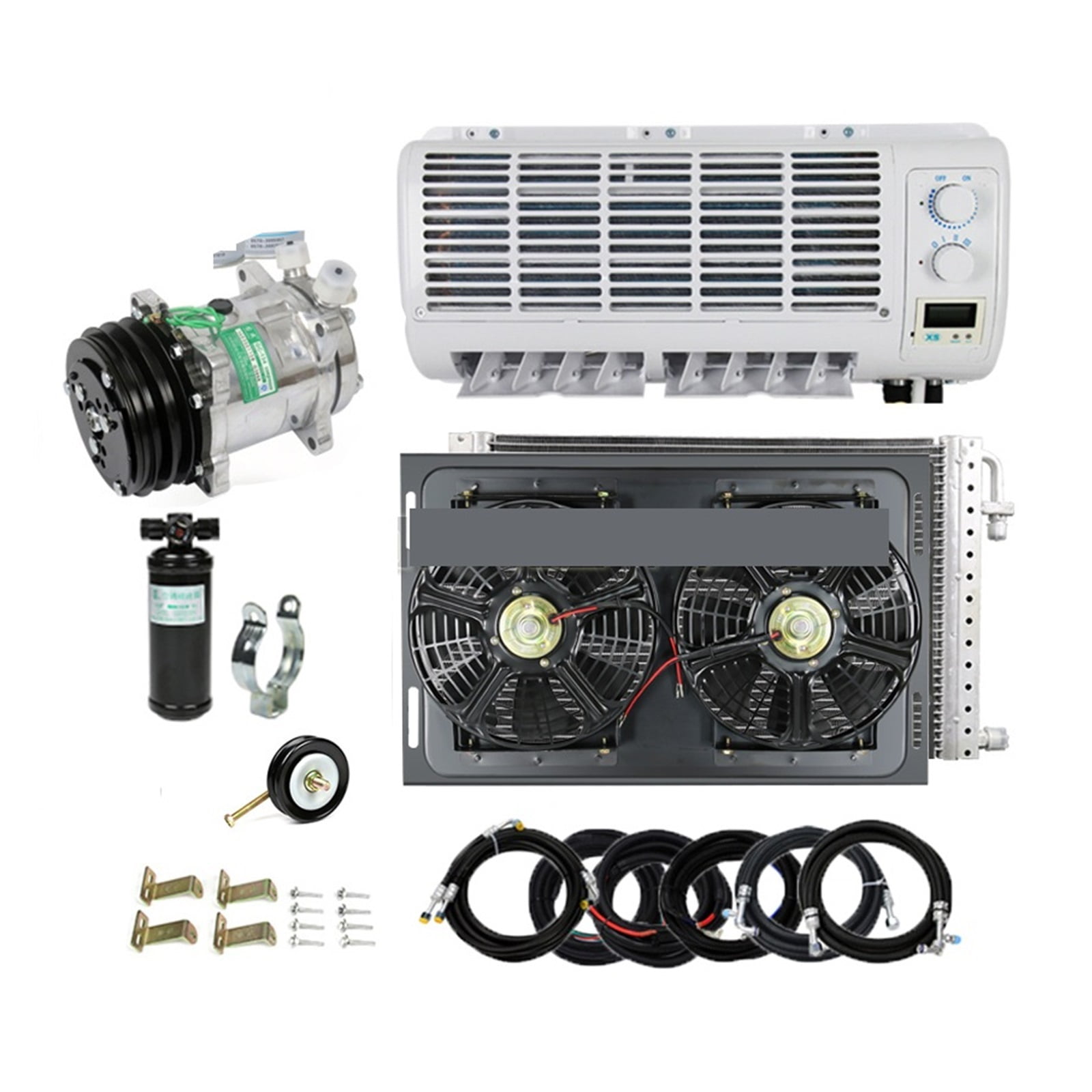 Universal Wall-mounted A/C Air Conditioner ,12V24V With Double Fan For ...