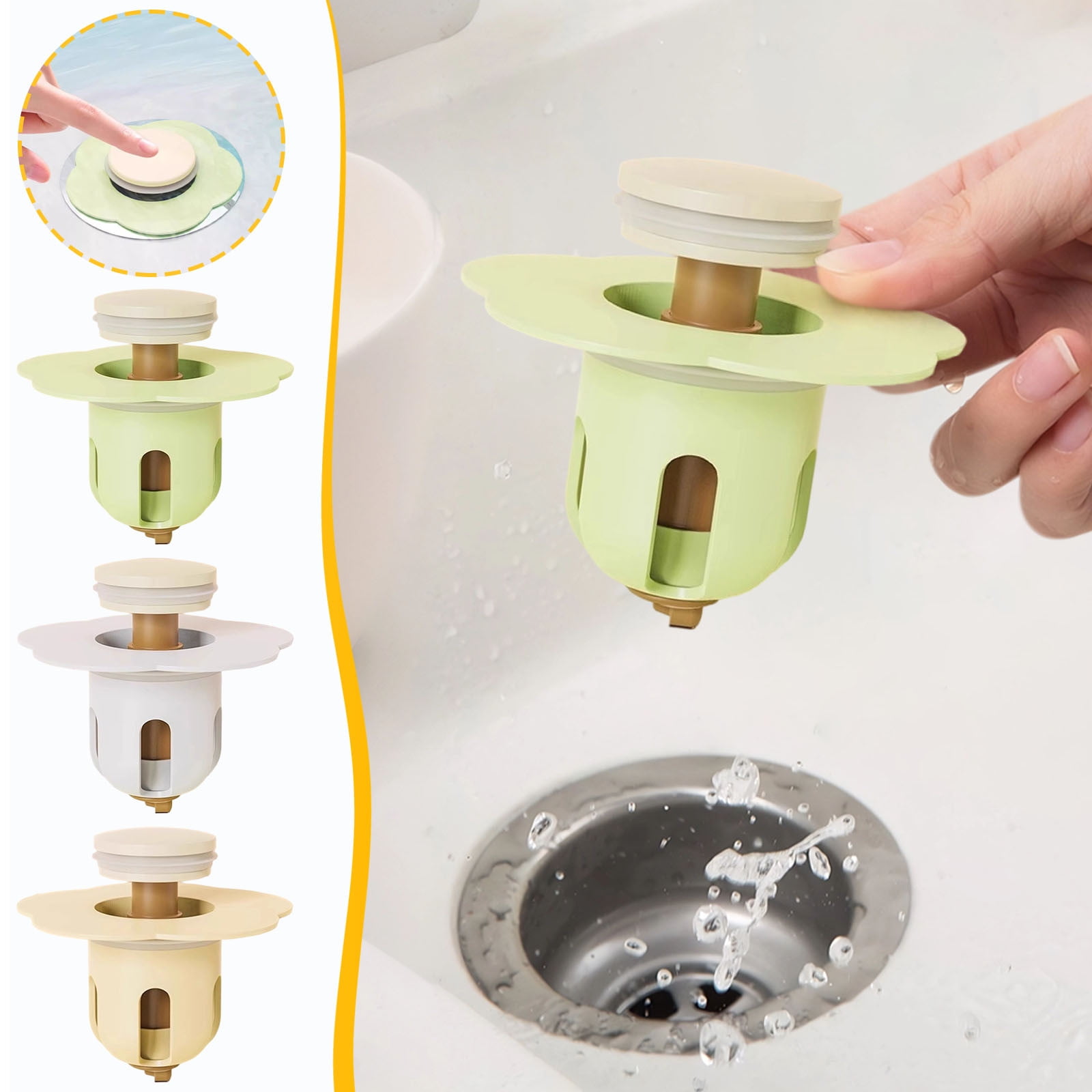 Universal Washbasin Drain Filter Plug | Repellent Anti-Odor Spring Core ...