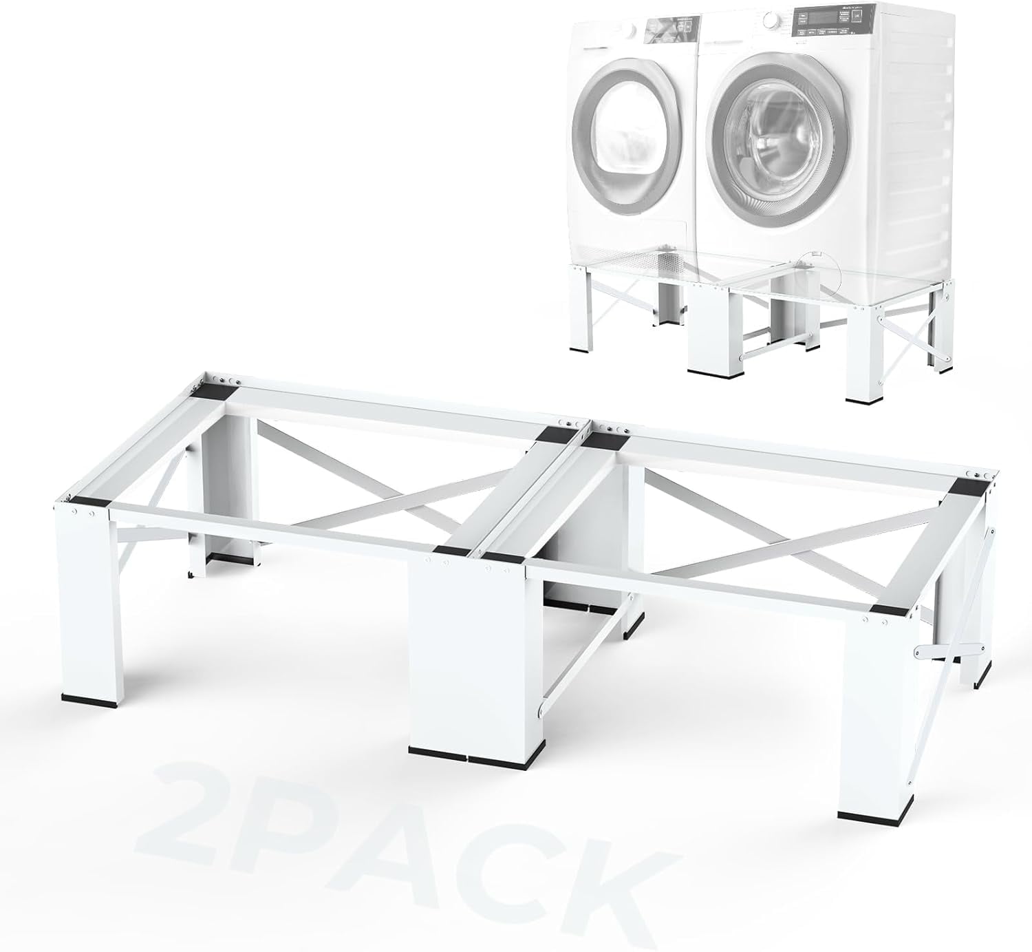 Universal Washer and Dryer Pedestal Stand, Heavy Duty 2-in-1 Laundry ...