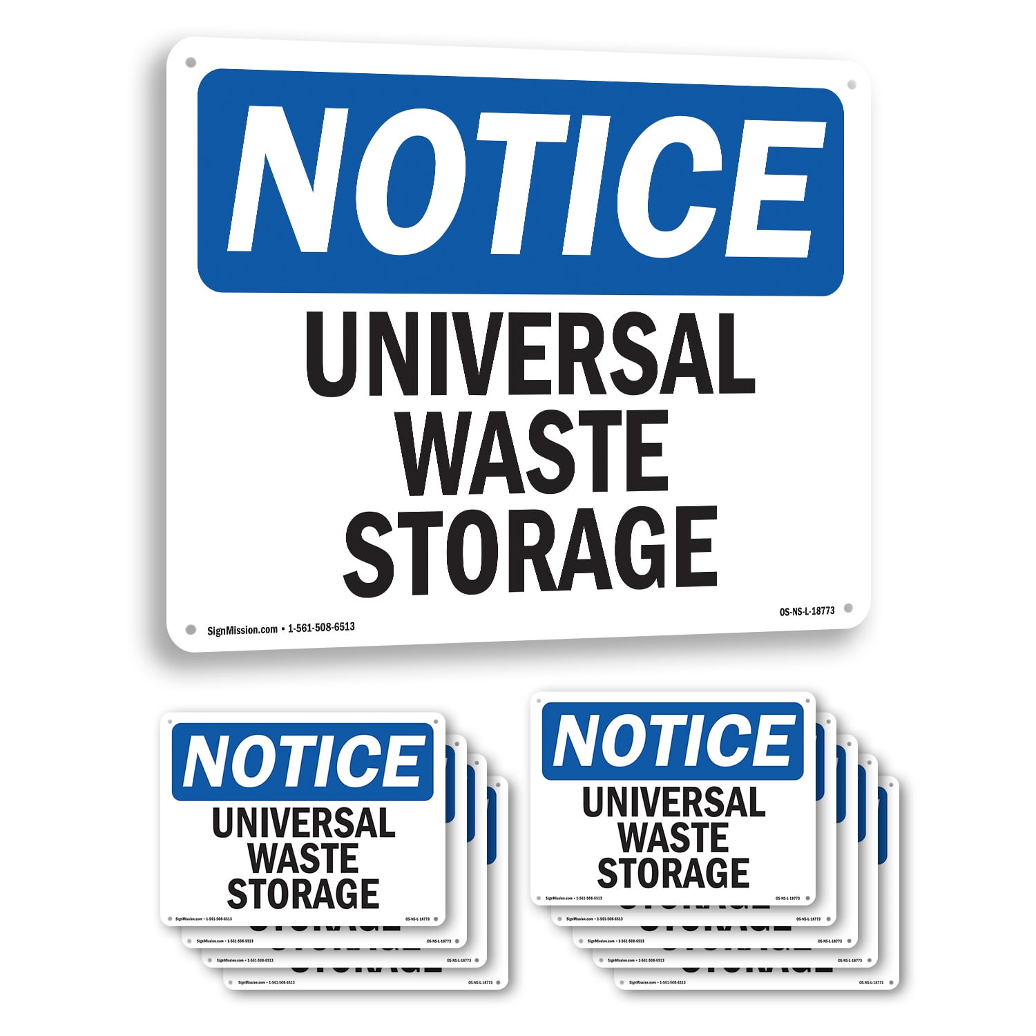 Universal Waste Storage OSHA Notice Aluminum Sign 10 Inch x 7 Inch - 10 ...