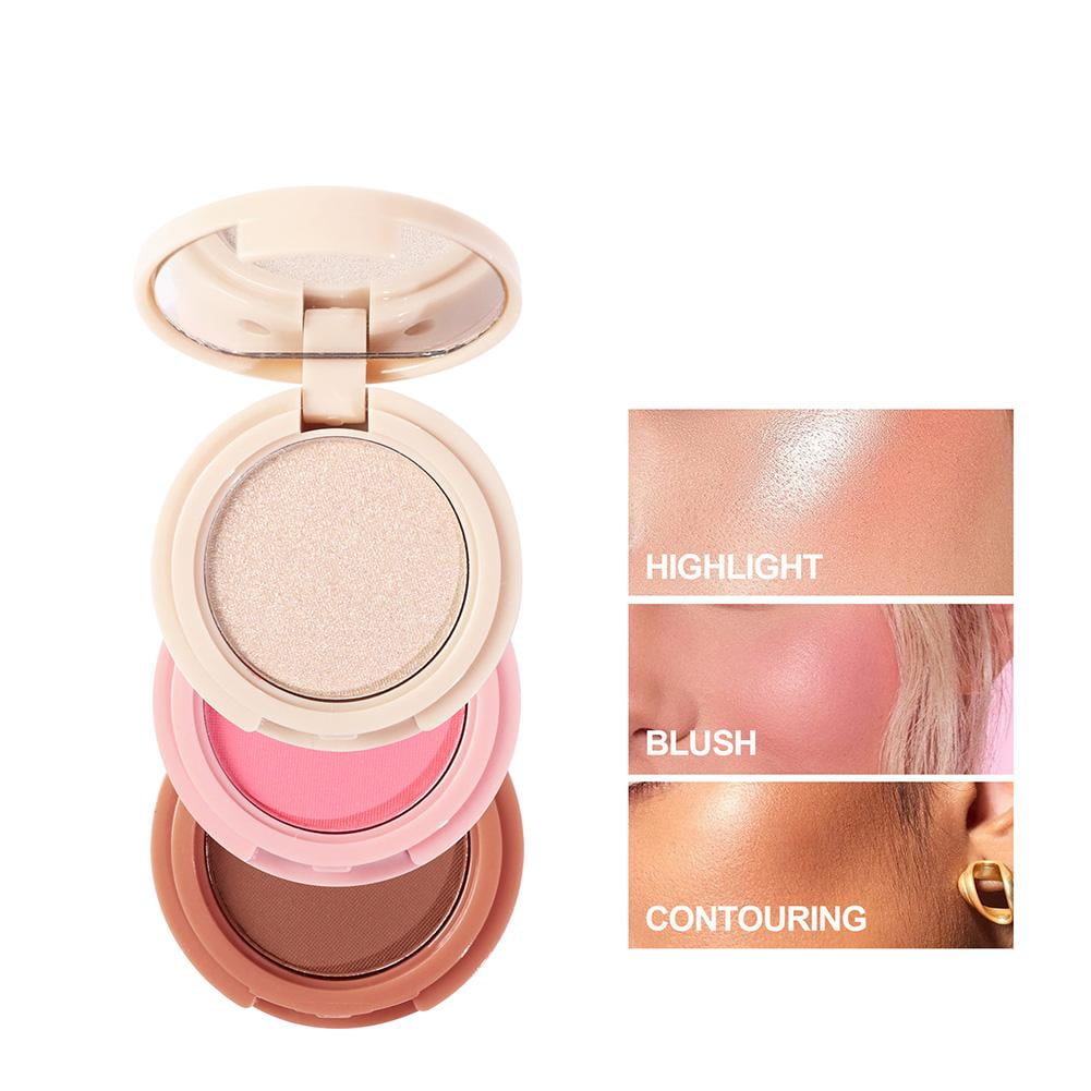 Universal Waterproof 3 In 1 Matte Face Palette with Blush Highlighter ...